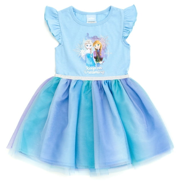 Disney Frozen Elsa Princess Anna Tulle Dress Toddler to Big Kid ...