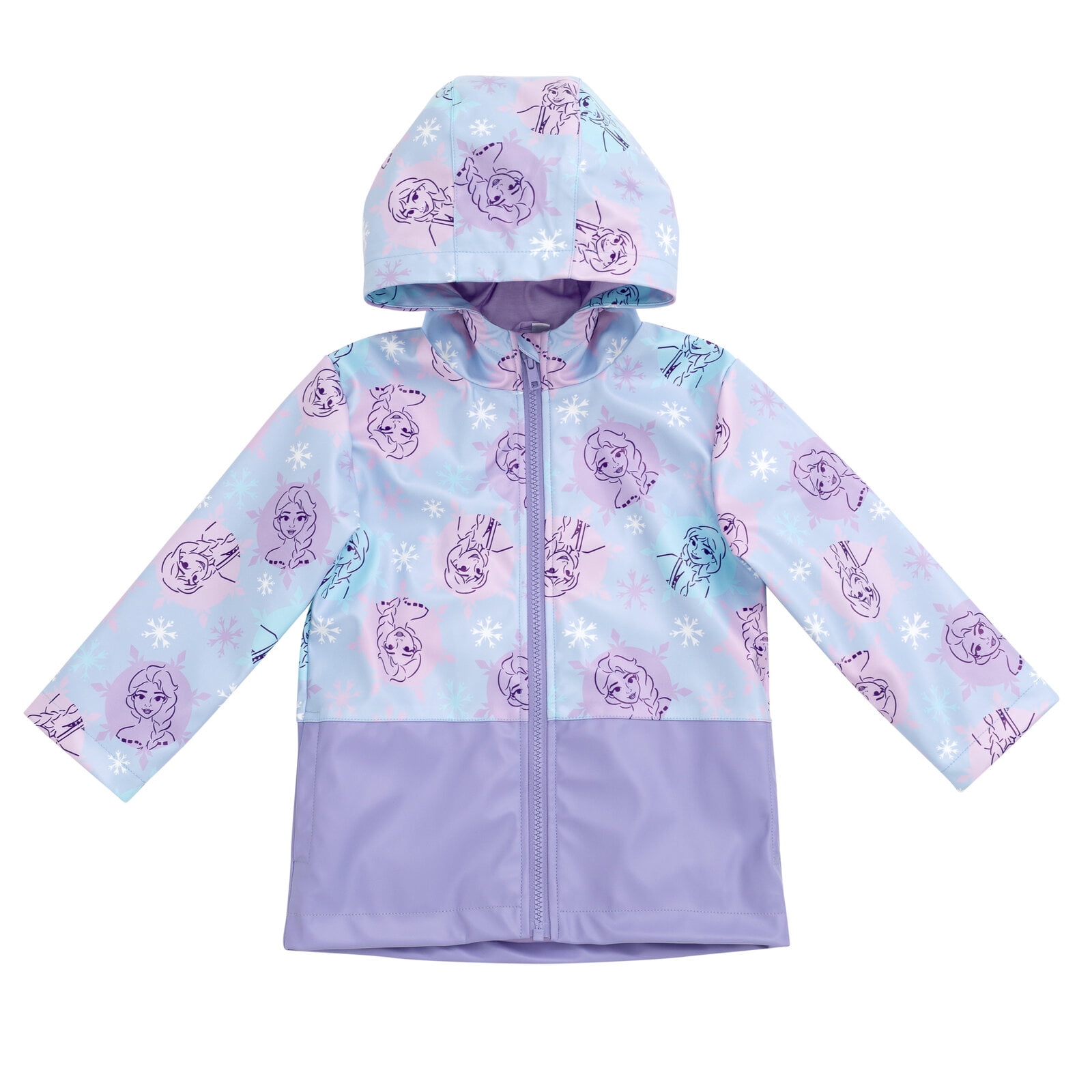 Disney Frozen Elsa Princess Anna Zip Up Waterproof Rain Jacket Toddler ...