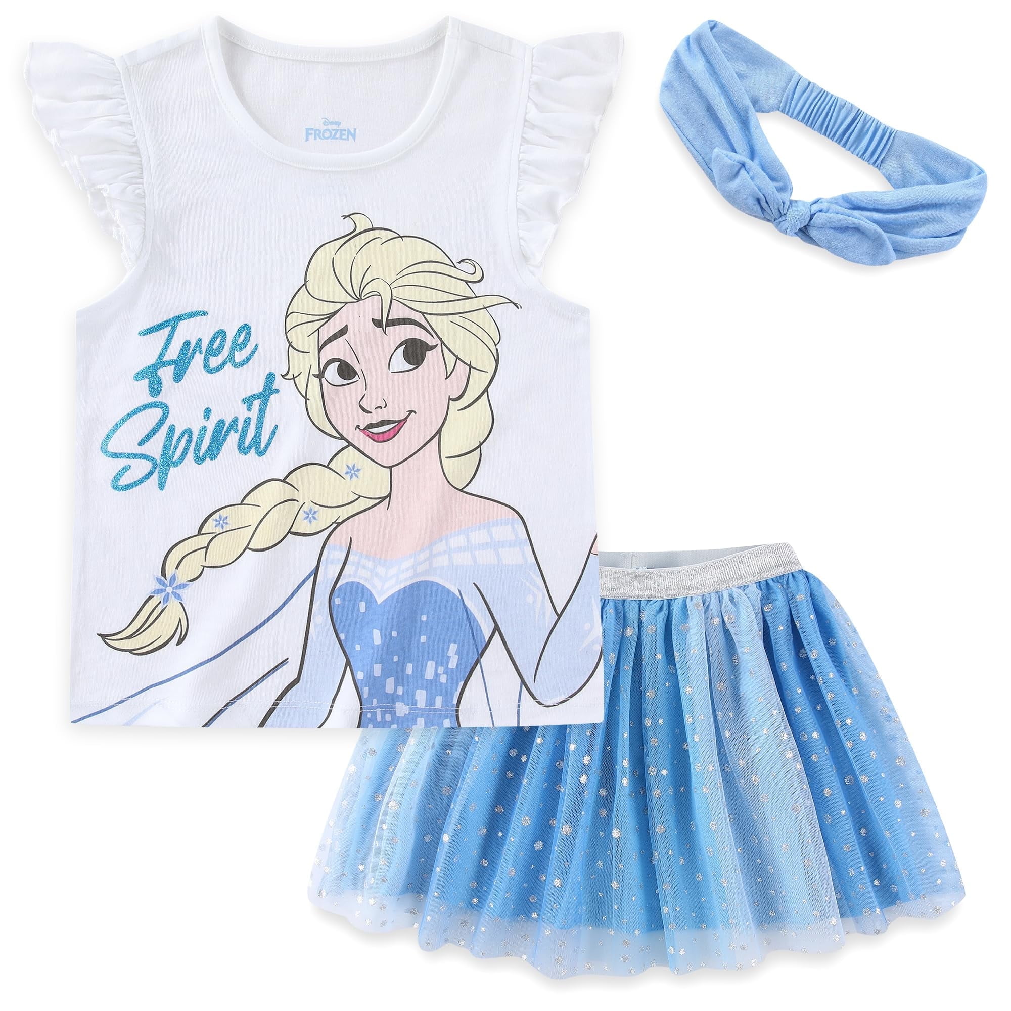 Disney Frozen Elsa Short Sleeve Shirt and Tulle Tutu Skirt with ...