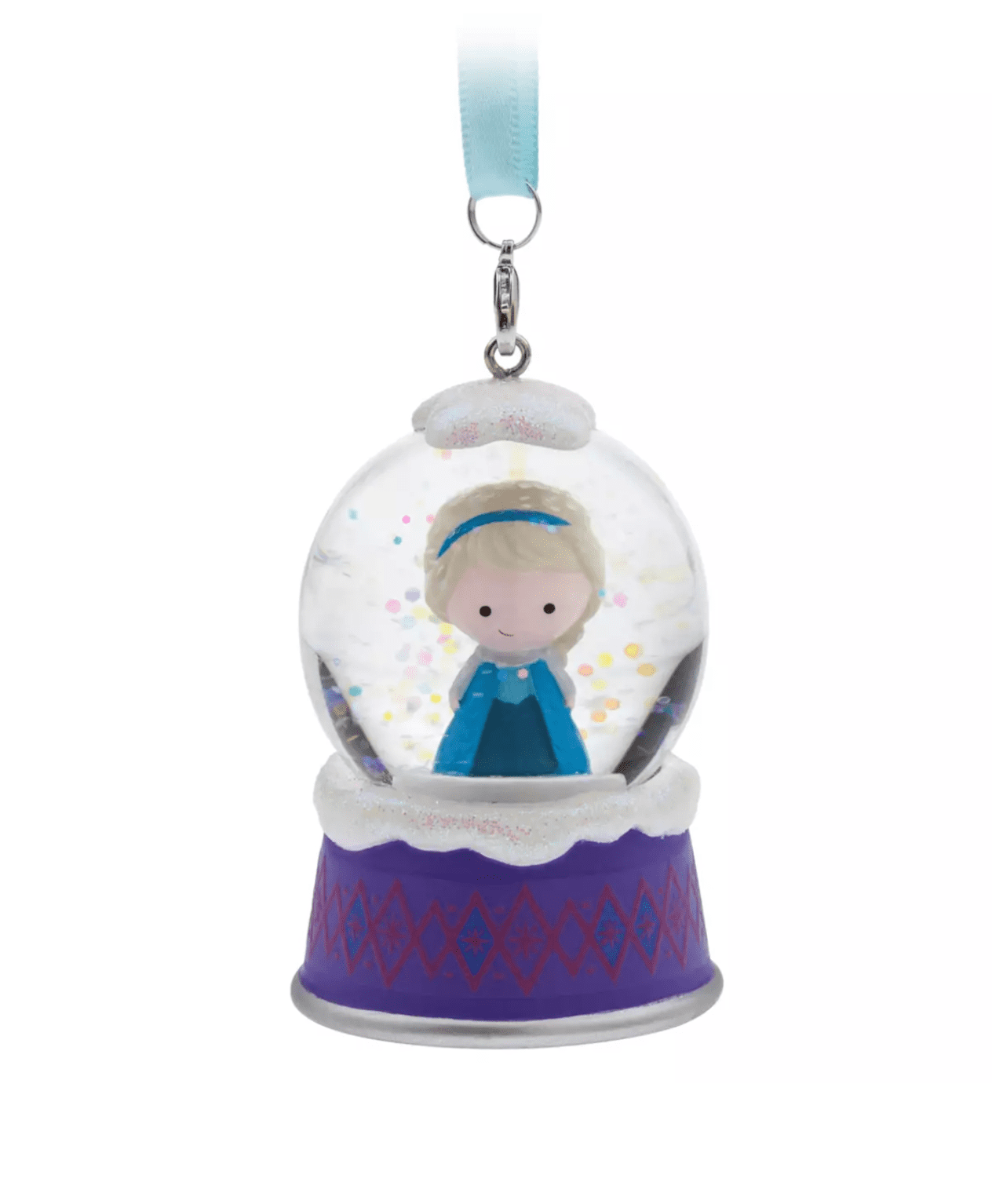 Disney Frozen Elsa Confetti Snow Globe, Glass Christmas Tree Ornament ...