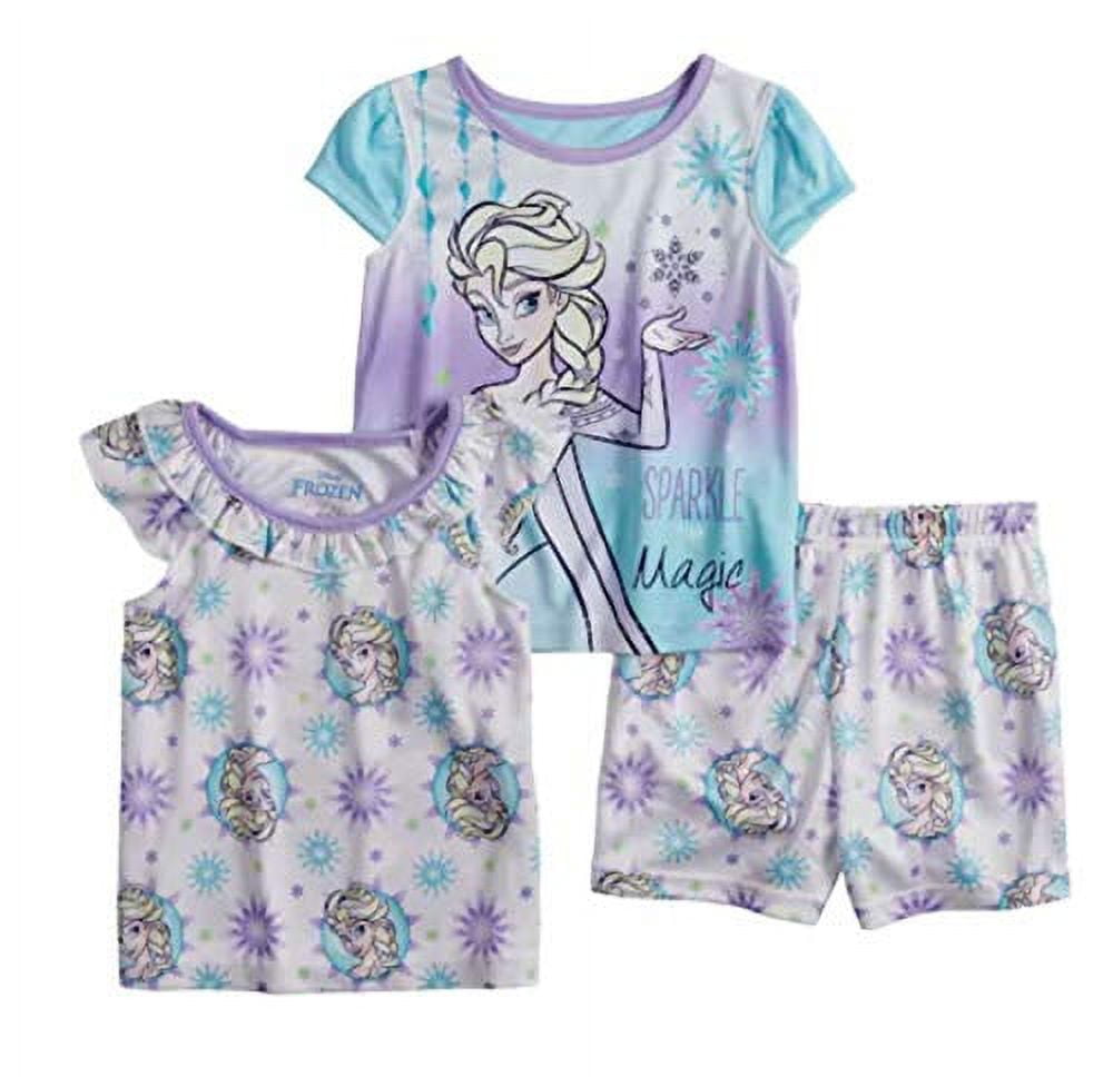 Disney Frozen Elsa Sparkle Like Magic 3-Piece Pajama Shorts Set, Size ...