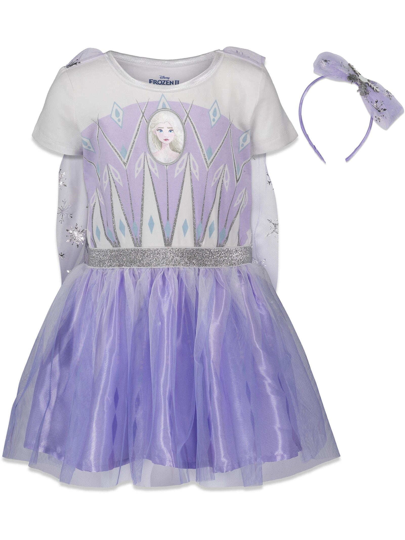 Disney Frozen Elsa Toddler Girls Gown and Headband Toddler to Big Kid ...