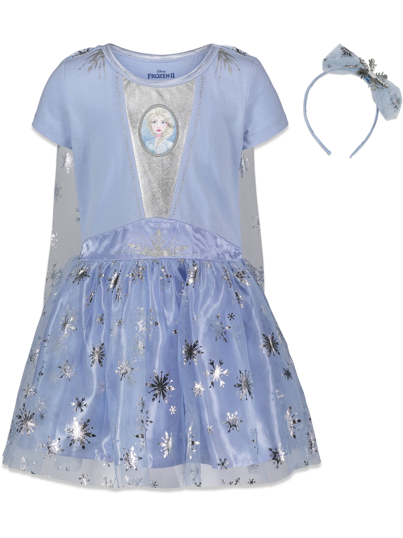 Disney Frozen Elsa Toddler Girls Gown and Headband Toddler to Big Kid ...