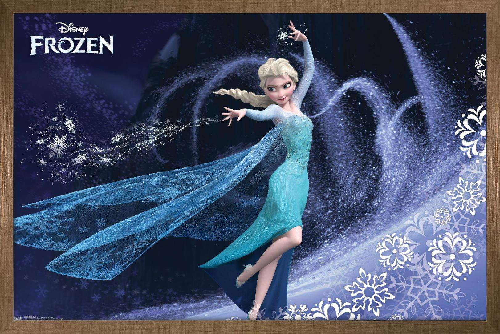 Disney Frozen - Elsa Wall Poster, 22.375" x 34", Framed - Walmart.com