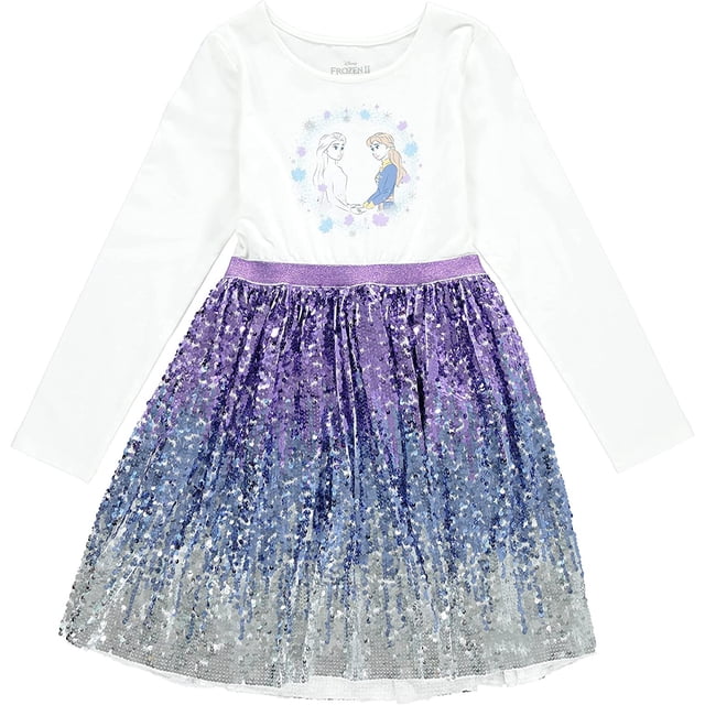 Disney Frozen Elsa & Anna Little Girls' Princess Outfit - Long Sleeve ...