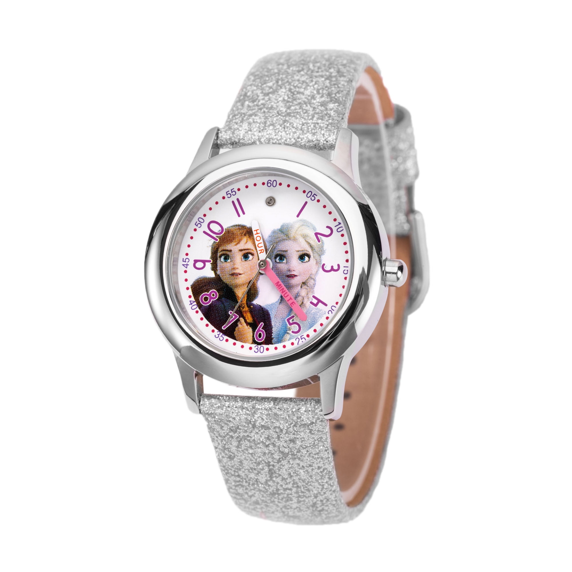Disney Frozen Elsa and Anna Girls' Stainless Steel Time Teacher Watch ...