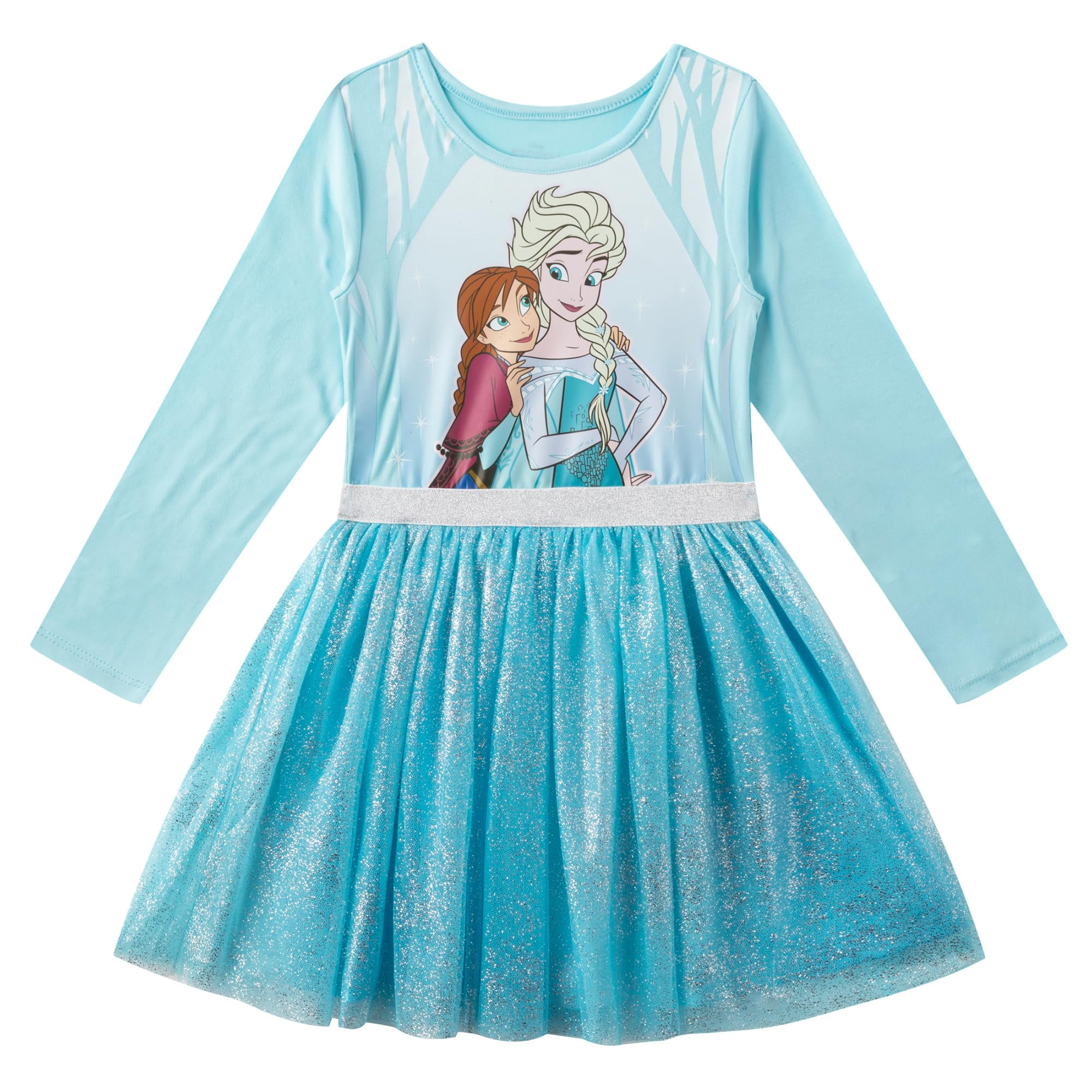 Disney Frozen Elsa and Anna Long Sleeve Dress (Girls), Sizes 2T-10 ...