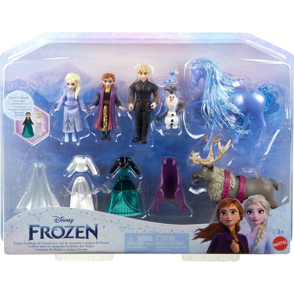 Disney Frozen Fashions & Friends Set with 3 Dolls, 4 Friend Figures and ...