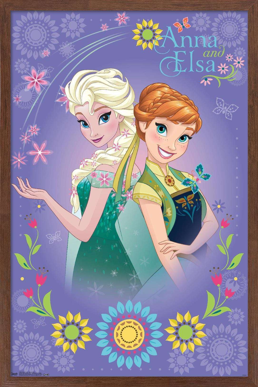 Disney Frozen Fever - Anna and Elsa Wall Poster, 14.725" x 22.375 ...