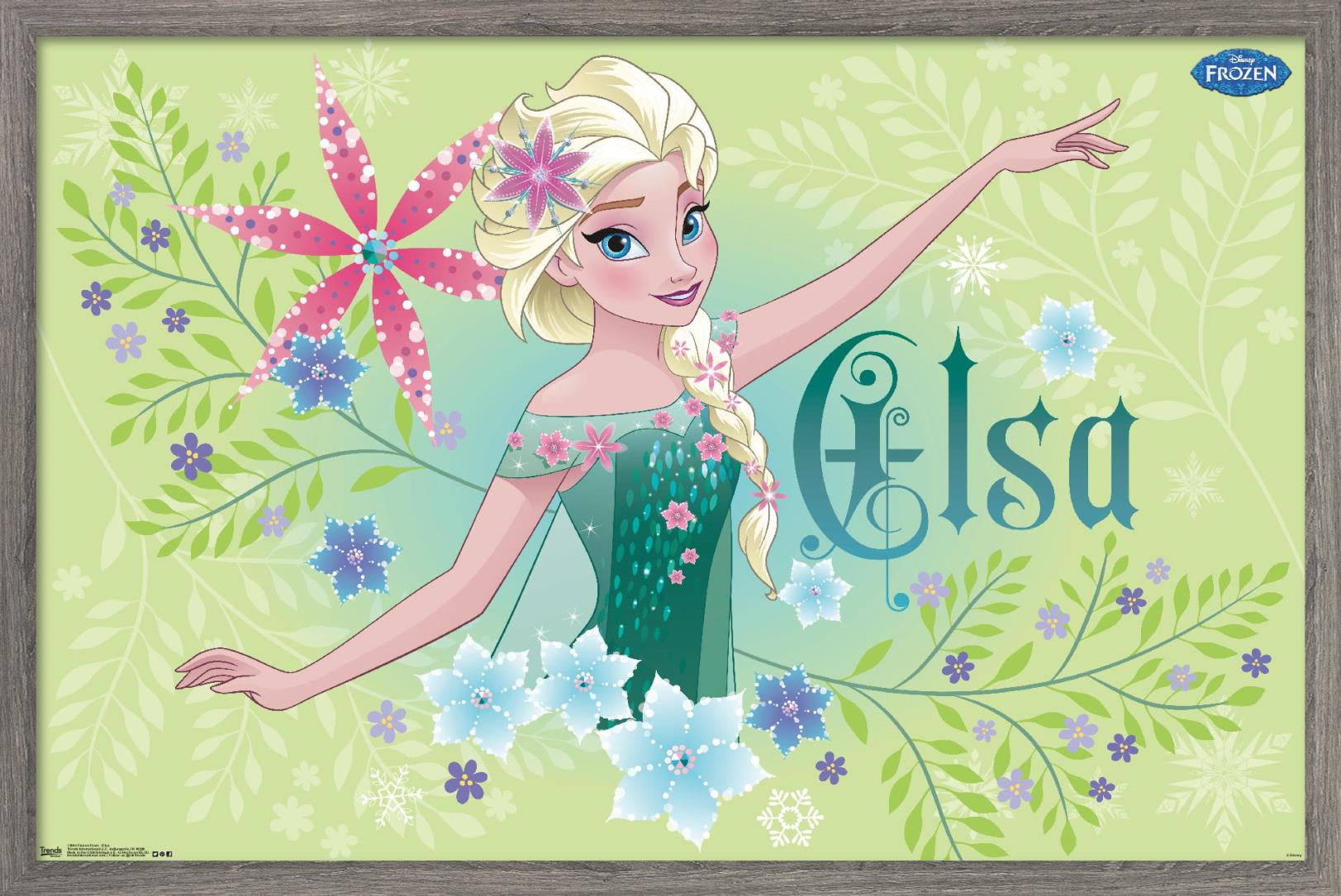 Disney Frozen Fever - Elsa Wall Poster, 14.725" x 22.375", Framed ...
