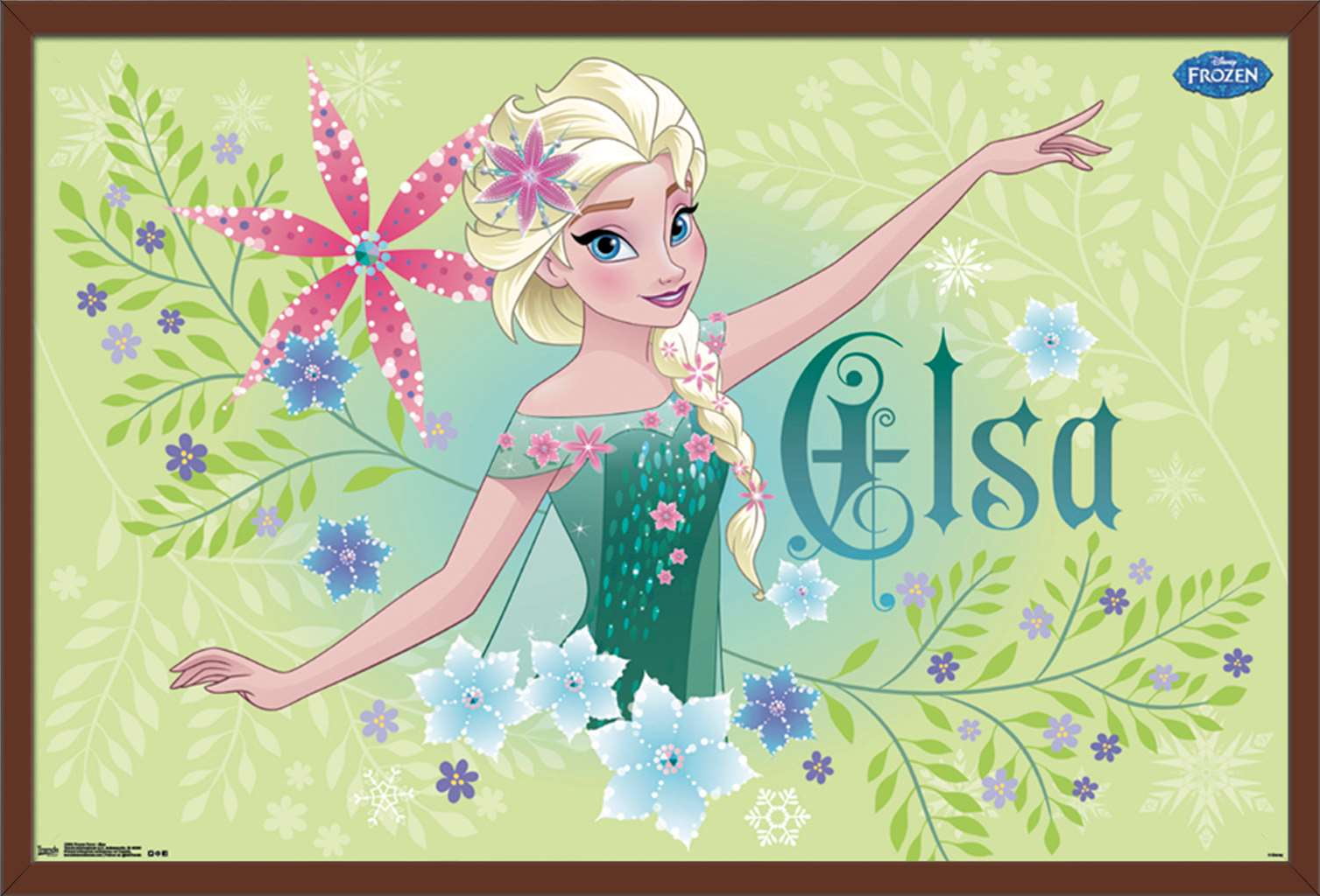 Disney Frozen Fever - Elsa Wall Poster, 22.375" x 34", Framed - Walmart.com