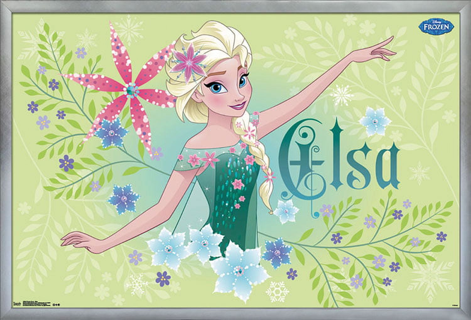 Disney Frozen Fever - Elsa Wall Poster, 22.375" x 34", Framed - Walmart.com
