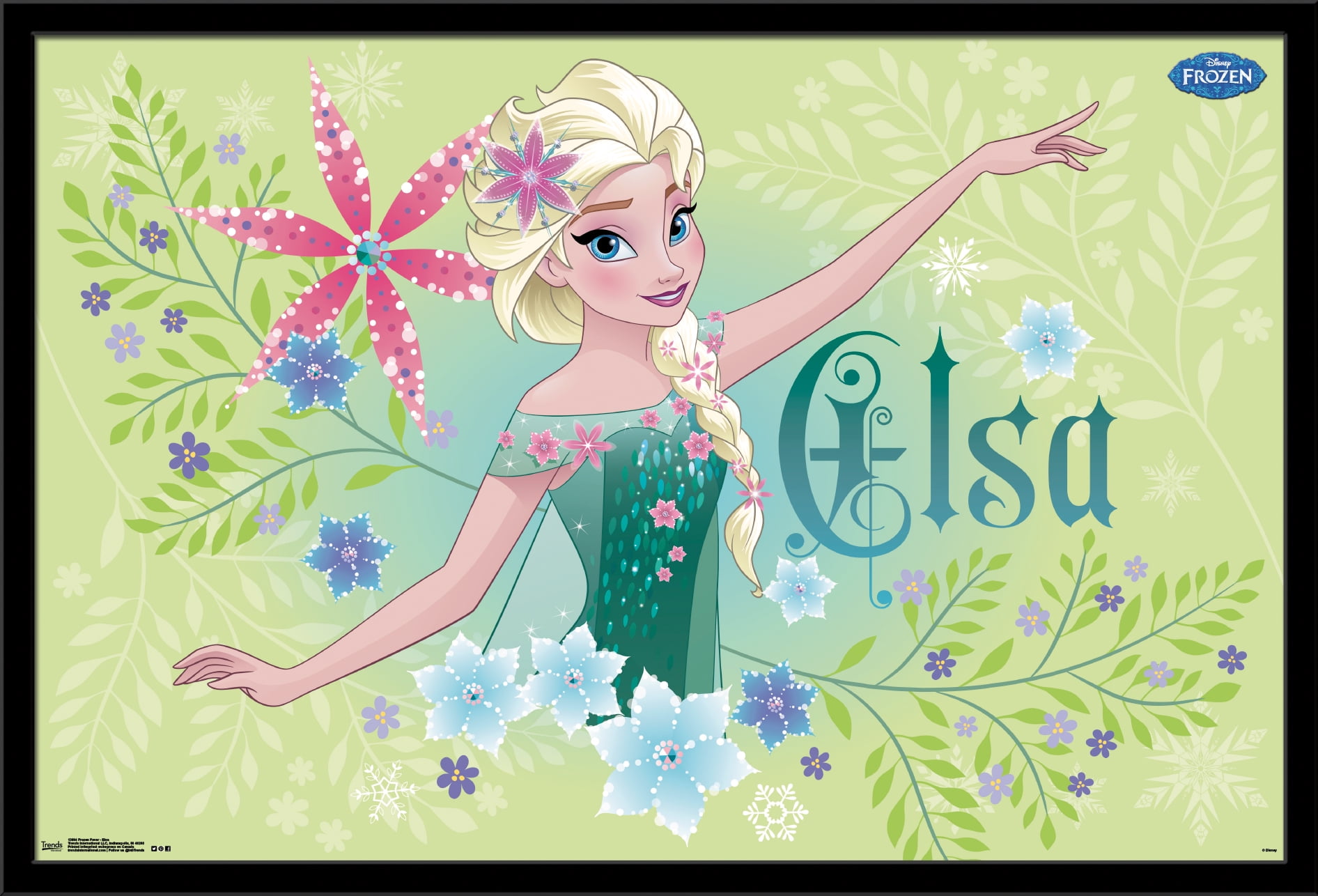 Disney Frozen Fever - Elsa Wall Poster, 22.375" x 34", Framed - Walmart.com