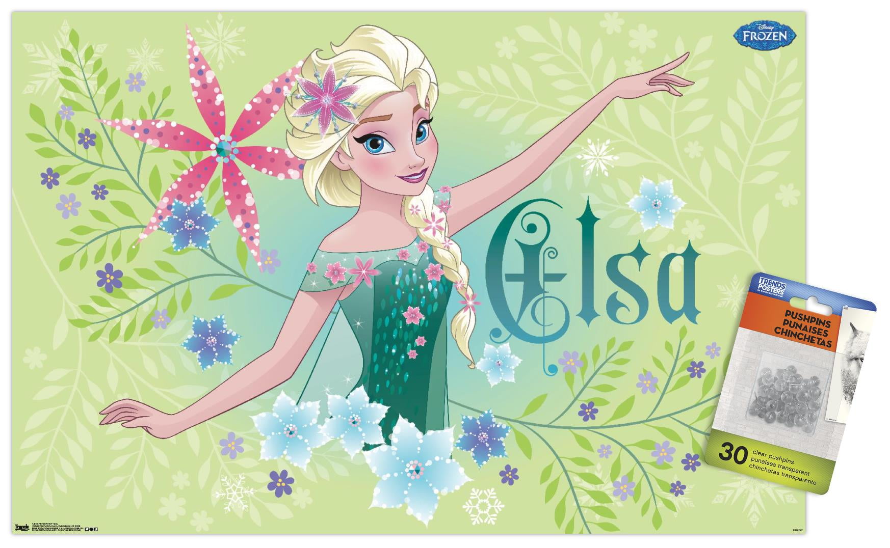 Disney Frozen Fever - Elsa Wall Poster with Push Pins, 14.725" x 22.375 ...