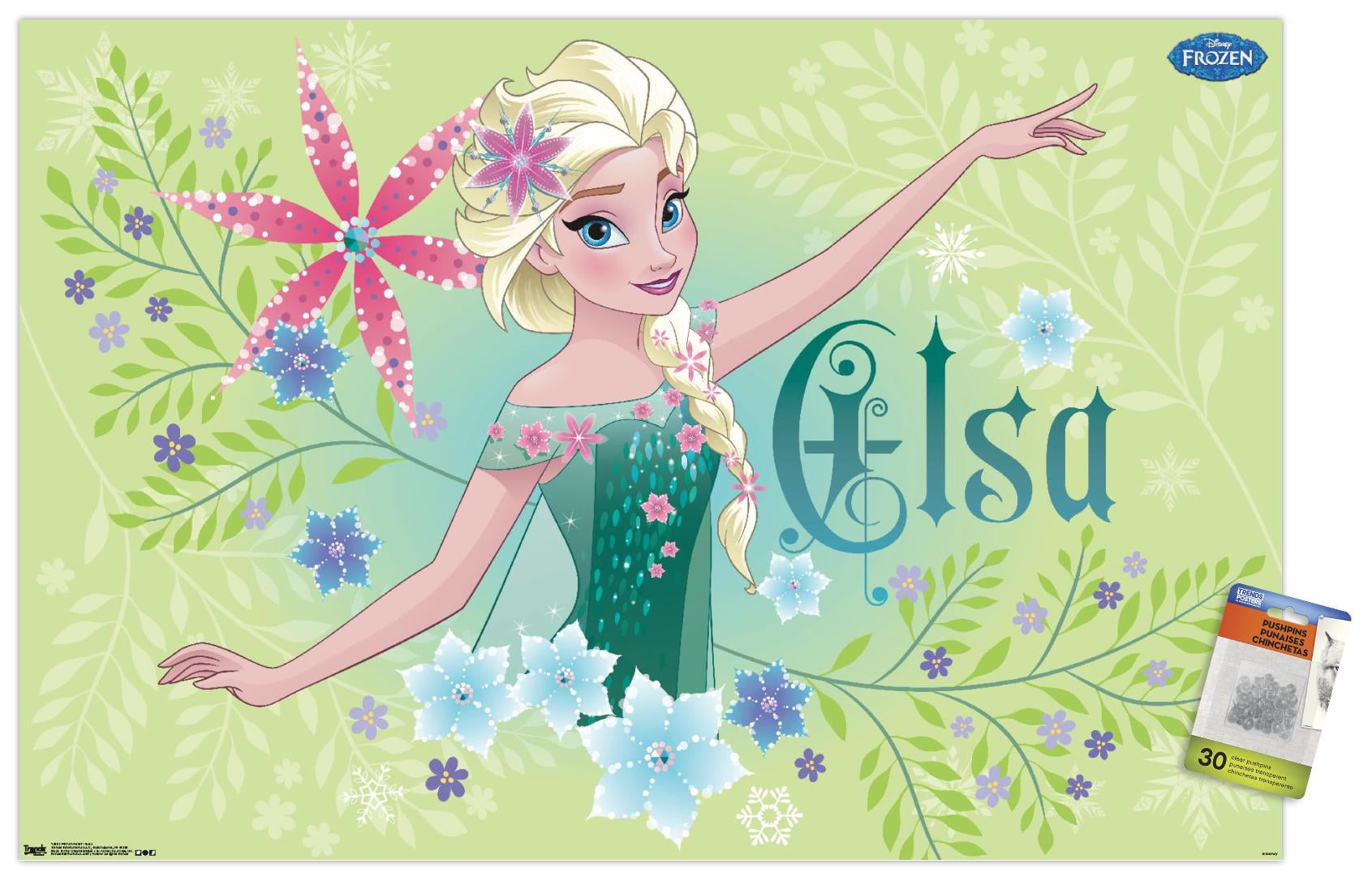 Disney Frozen Fever - Elsa Wall Poster with Push Pins, 22.375" x 34 ...