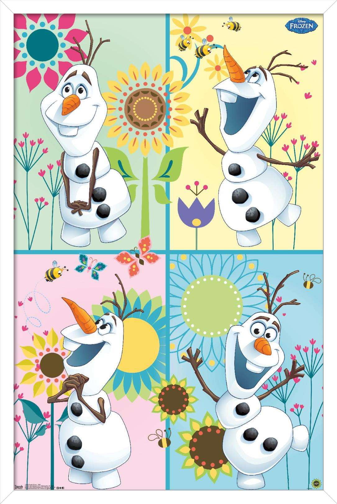 Disney Frozen Fever - Olaf Wall Poster, 14.725" x 22.375", Framed ...