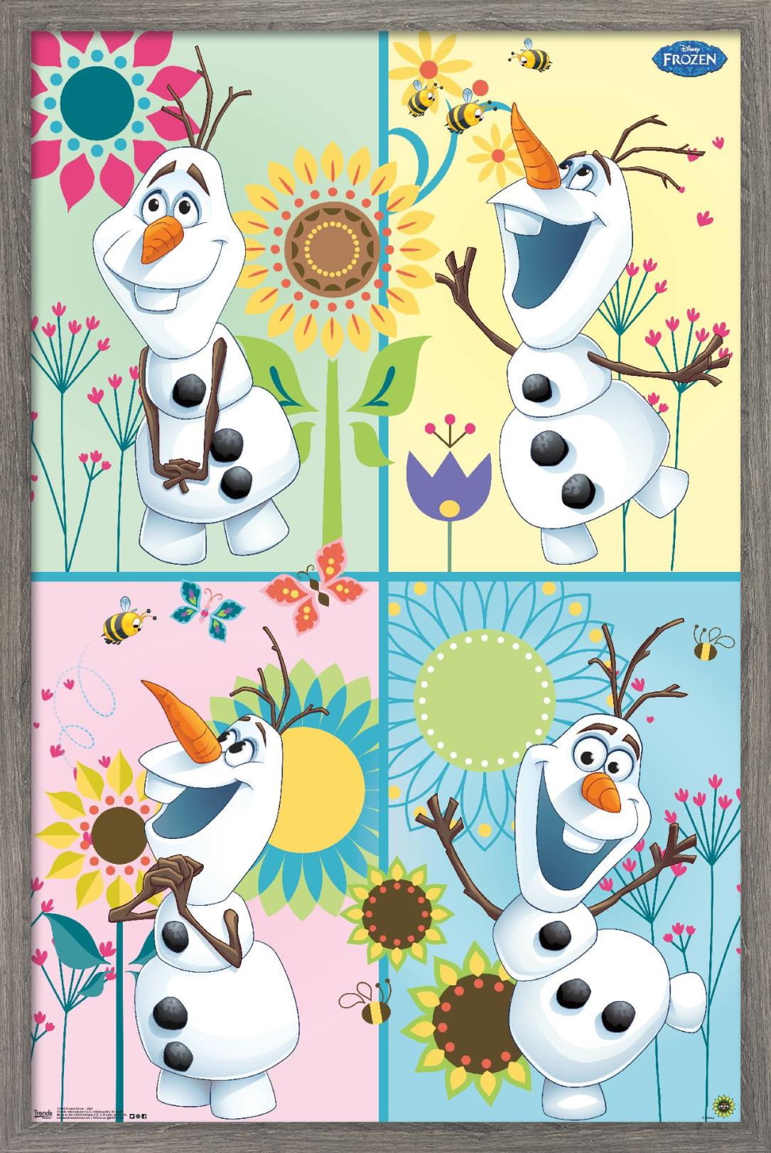 Disney Frozen Fever - Olaf Wall Poster, 14.725" x 22.375", Framed ...