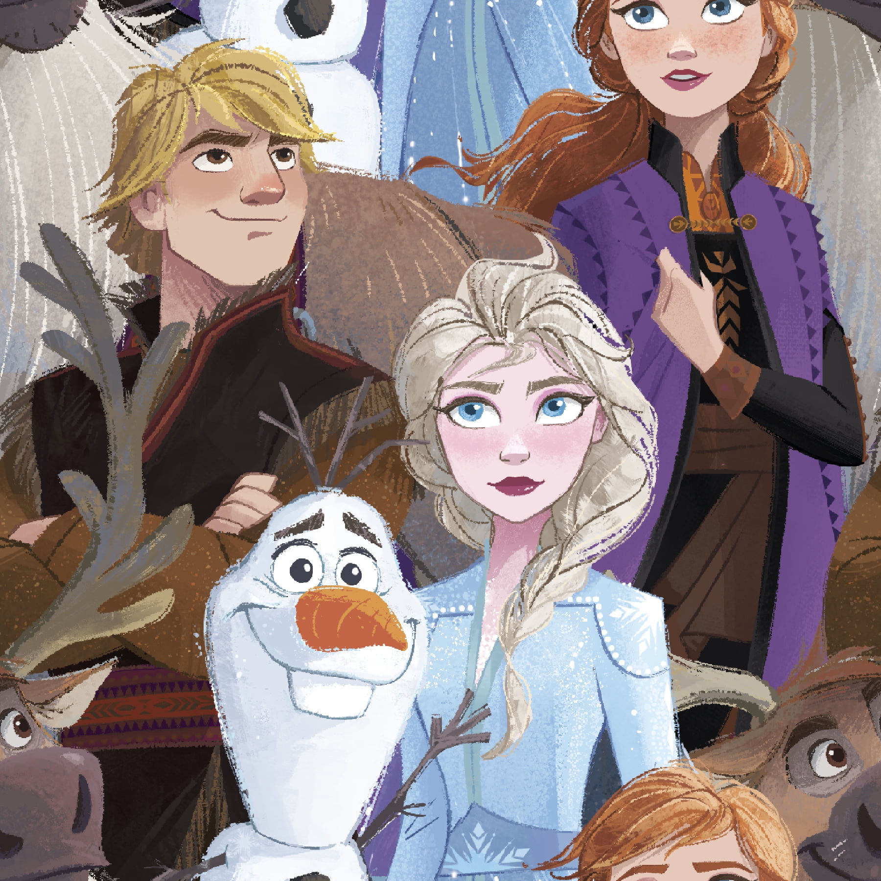 Disney Frozen "Friends Forever" Character Toss 100% Cotton Quilting ...