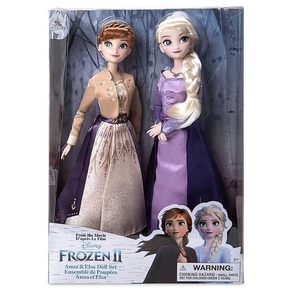 Disney Frozen 2 Anna and Elsa Doll Set with Dress, Magic Accessories ...