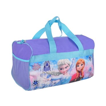 Disney Frozen Elsa Anna Overnight Duffle Bag for Kids, Blue Purple, 18 ...