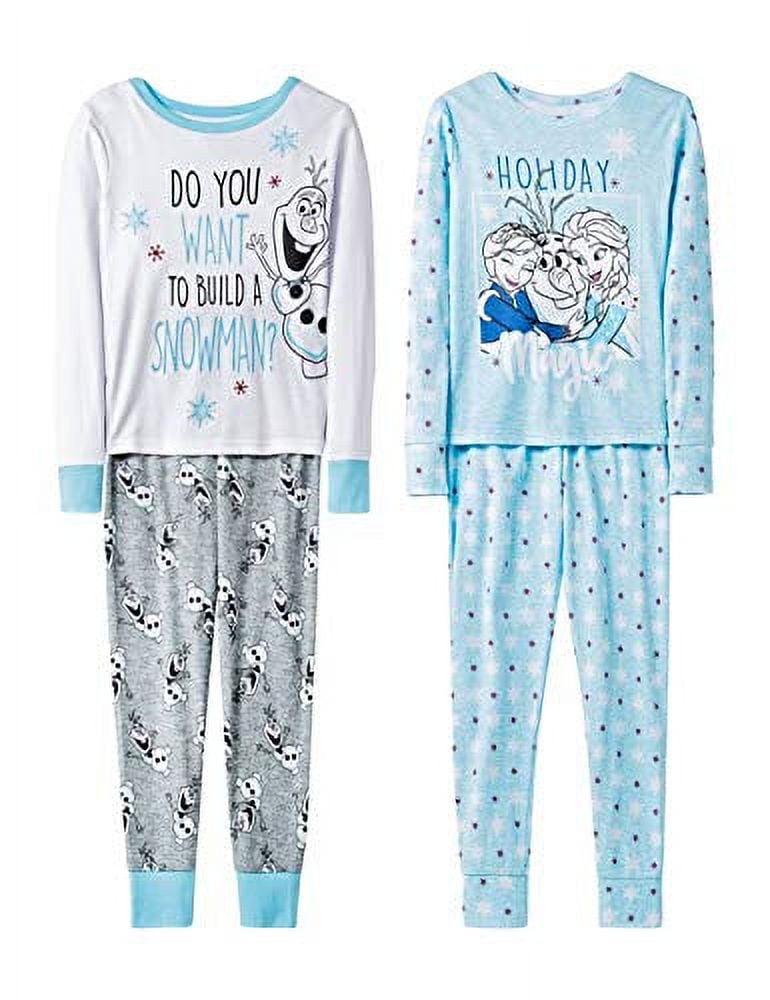 Disney Frozen Girl's Anna, Elsa and Olaf Holiday Magic 4-Piece Pajama ...