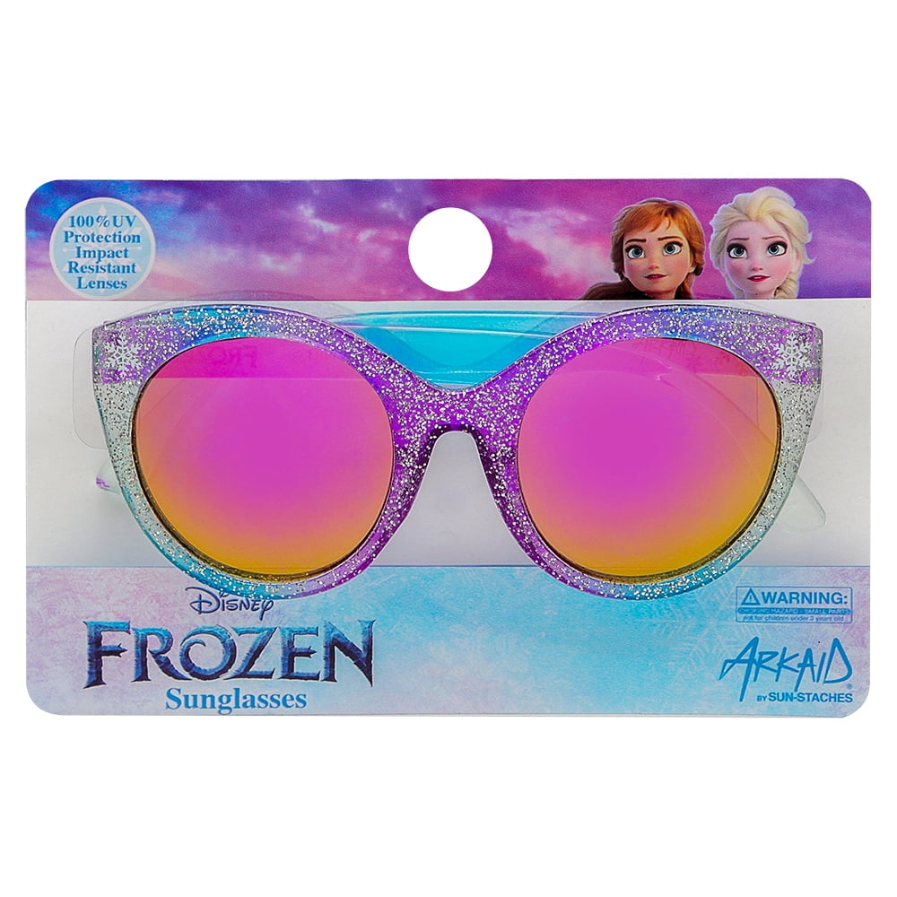 Disney Frozen Girls Blue Purple with Snowflakes Cateye Style Sunglasses ...