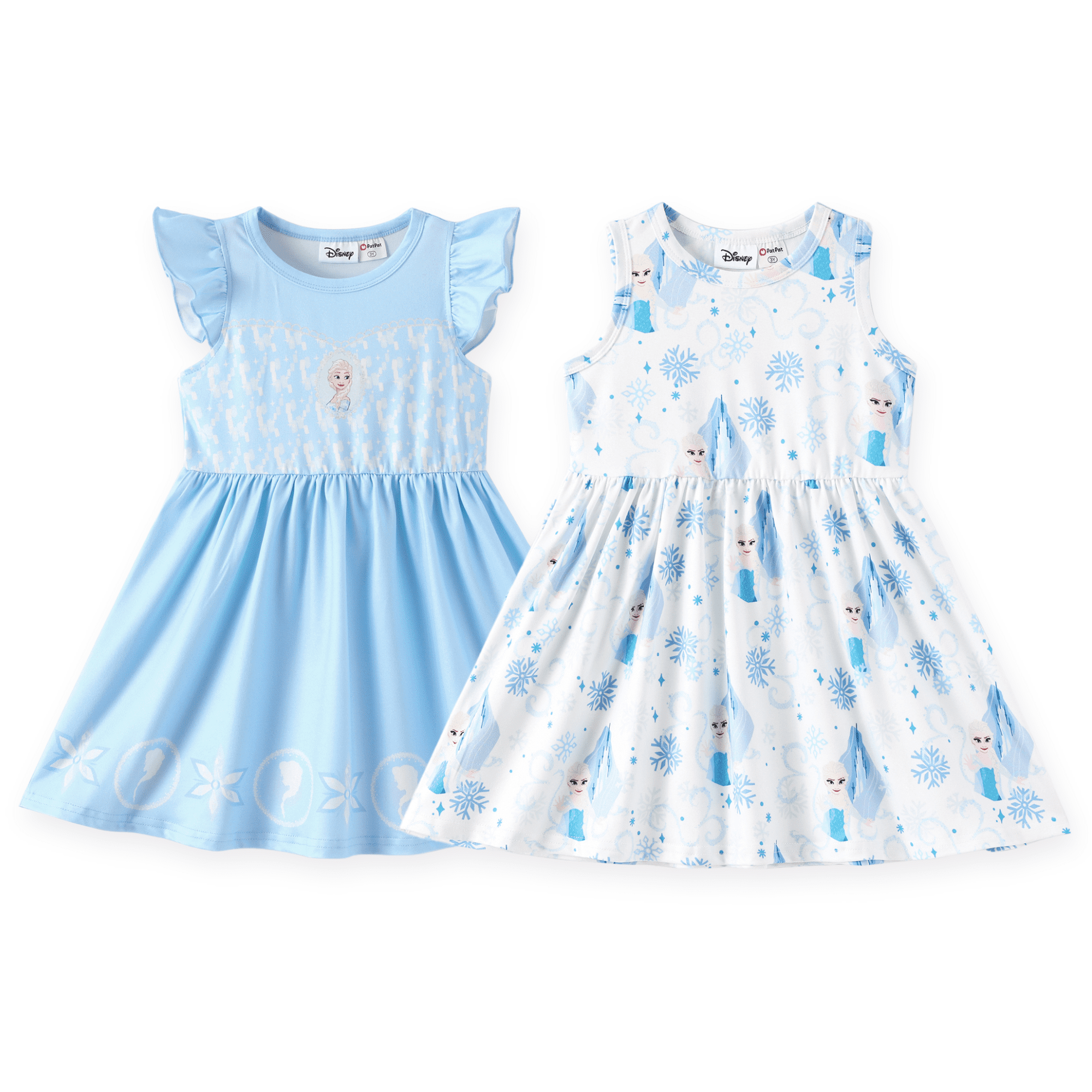 Disney Frozen Girls Dresses Elsa 2 Pack Graphic Ruffled Sleeveless ...