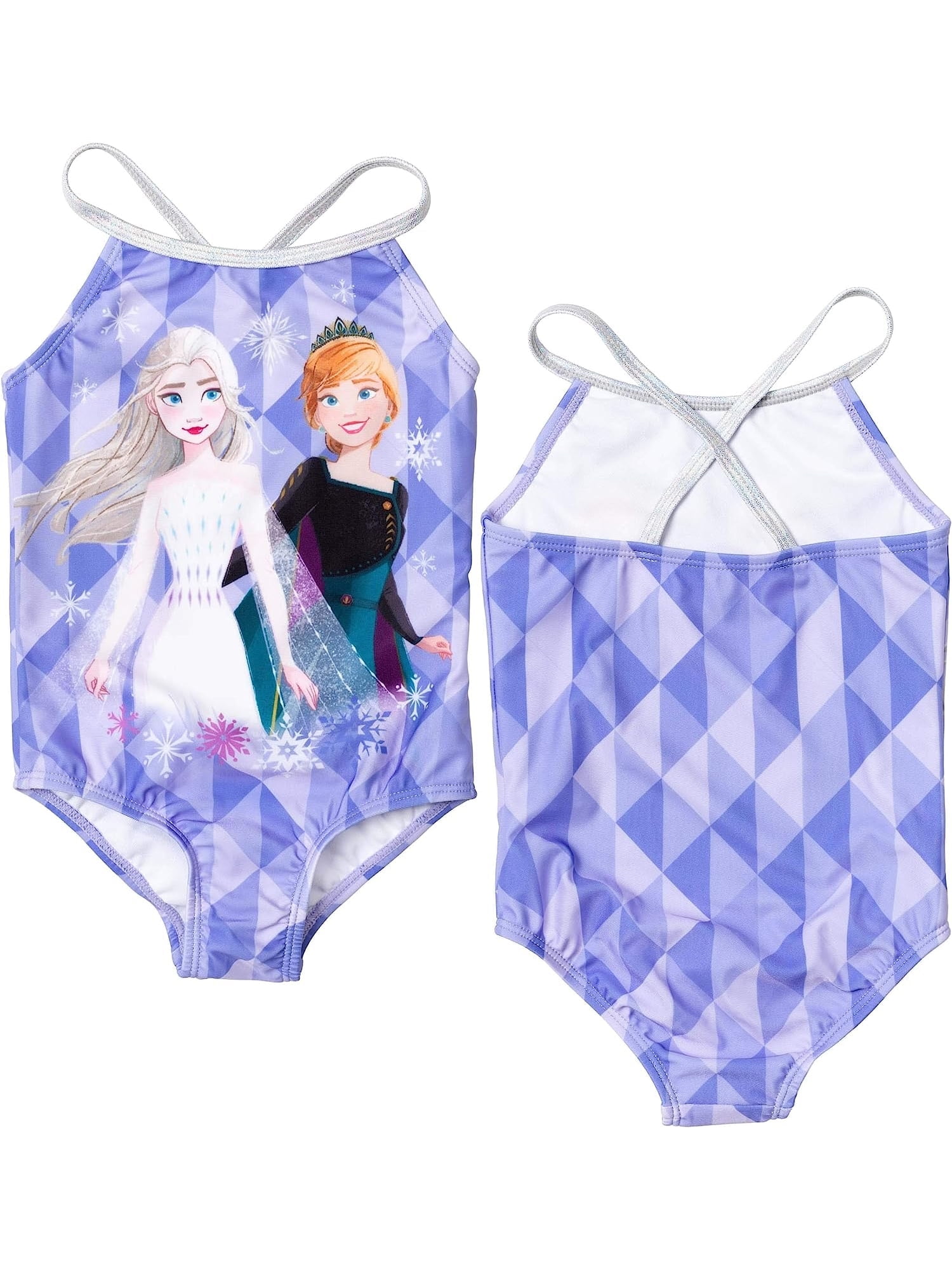 Disney Frozen Girls' Elsa and Anna Swimsuit, Toddler Sizes 2T-7, Purple ...