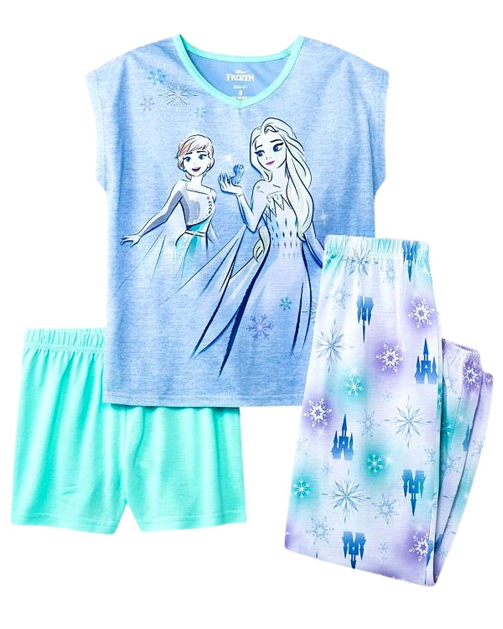 Disney Frozen Elsa Little Girls Pajamas, 3 Piece Princess Kids Sleeping ...