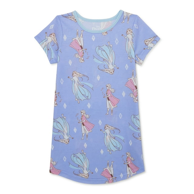 Disney Frozen Girls Short Sleeve Nightgown, Sizes 4-12 - Walmart.com