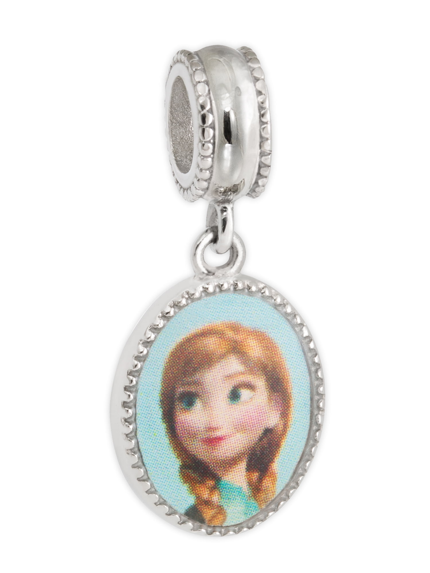 Disney Frozen Girls Stainless Steel Princess Anna and Elsa Dangle Bead ...