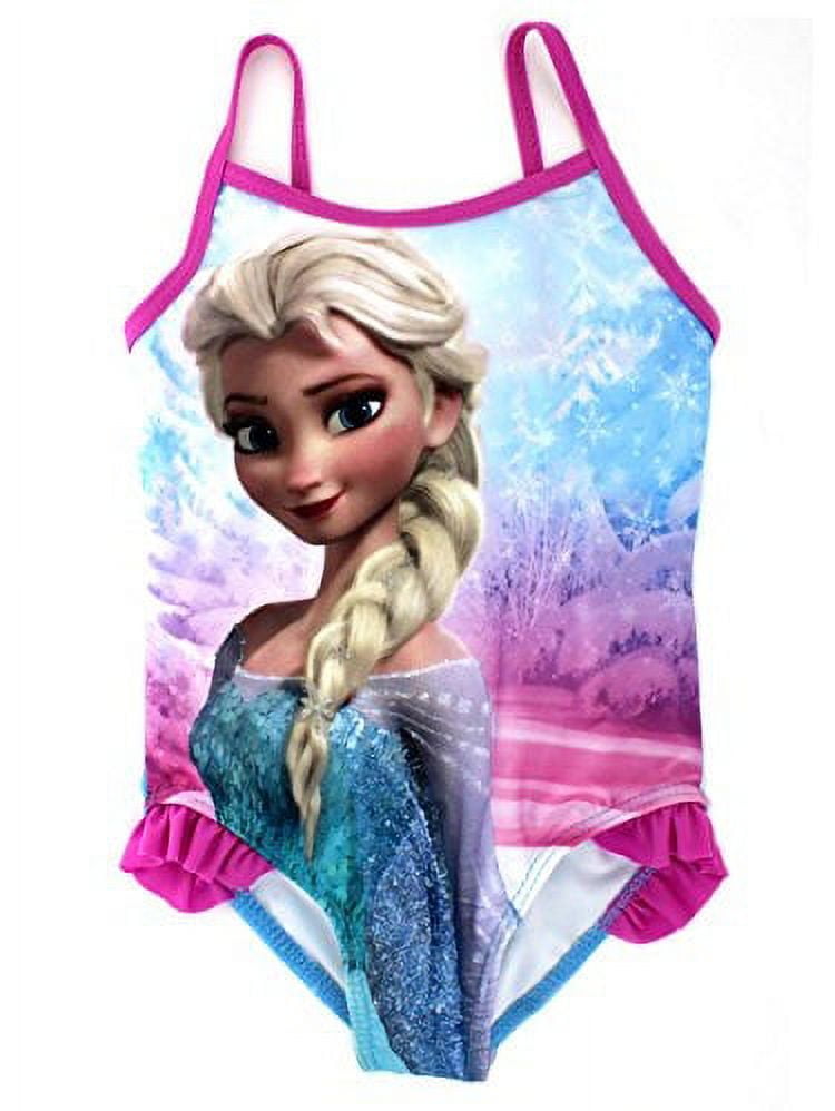 Disney Frozen Girls Swimsuit Swimwear (4, Elsa Blue) - Walmart.com