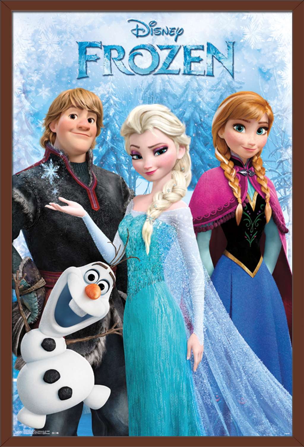 Disney Frozen - Group Wall Poster, 22.375" x 34", Framed - Walmart.com