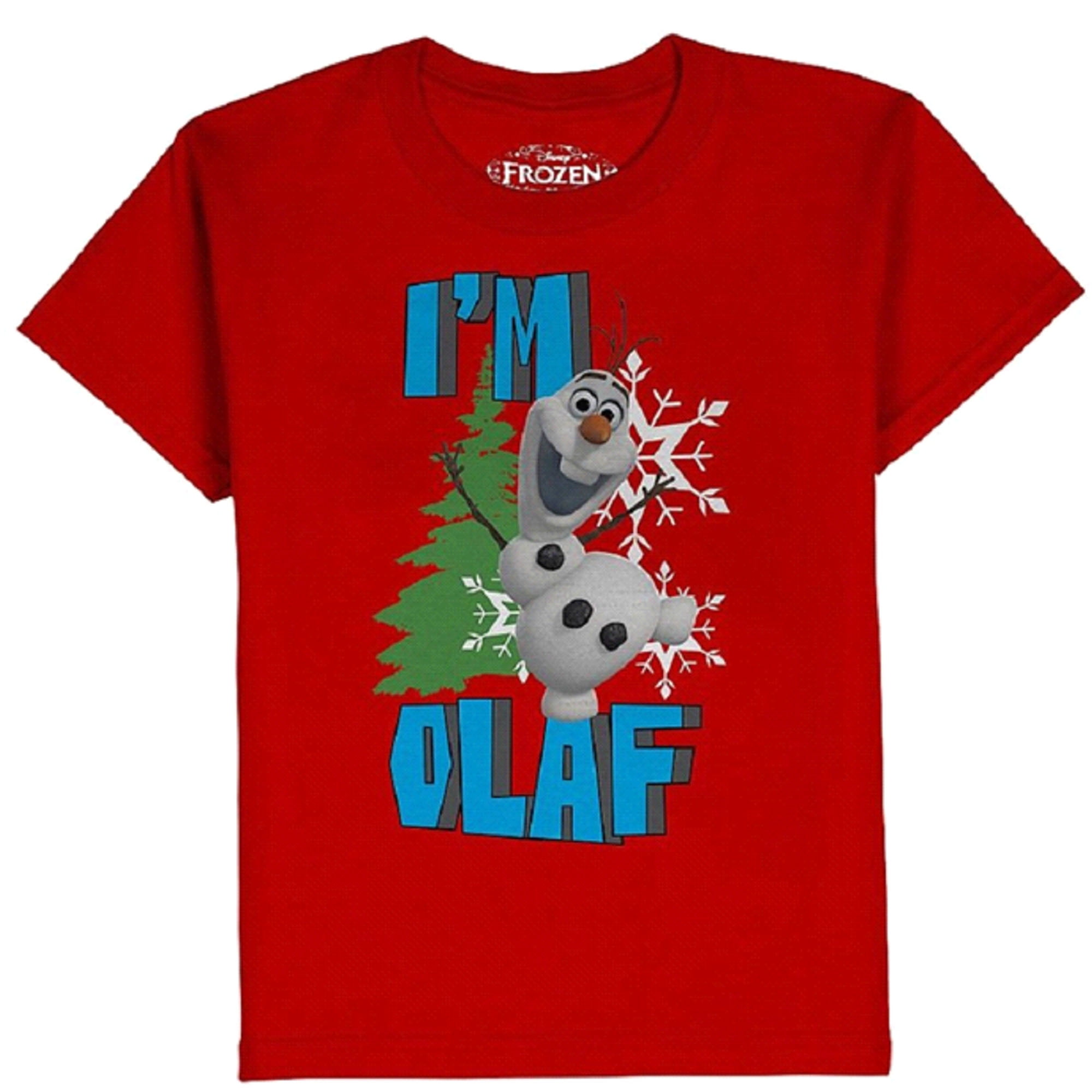 Disney Frozen I'm Olaf Big Boy's Red Graphic Print T-Shirt Size: M (10 ...
