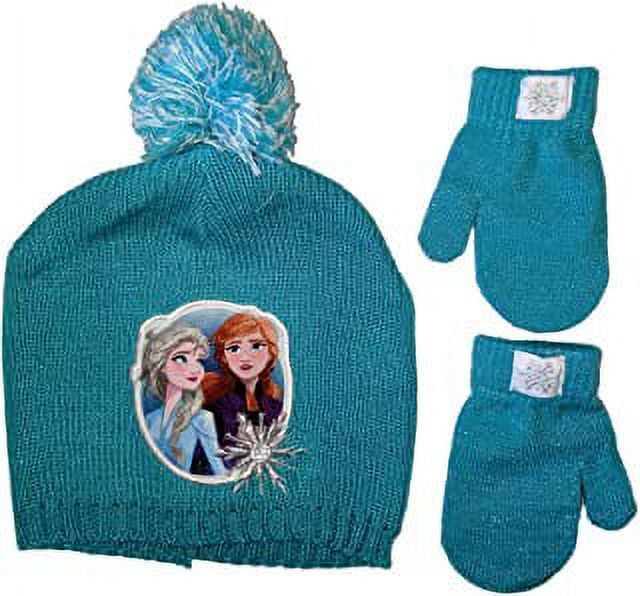 Disney Frozen II 2 Beanie Winter Hat and Mittens Cold Weather Set, Age ...