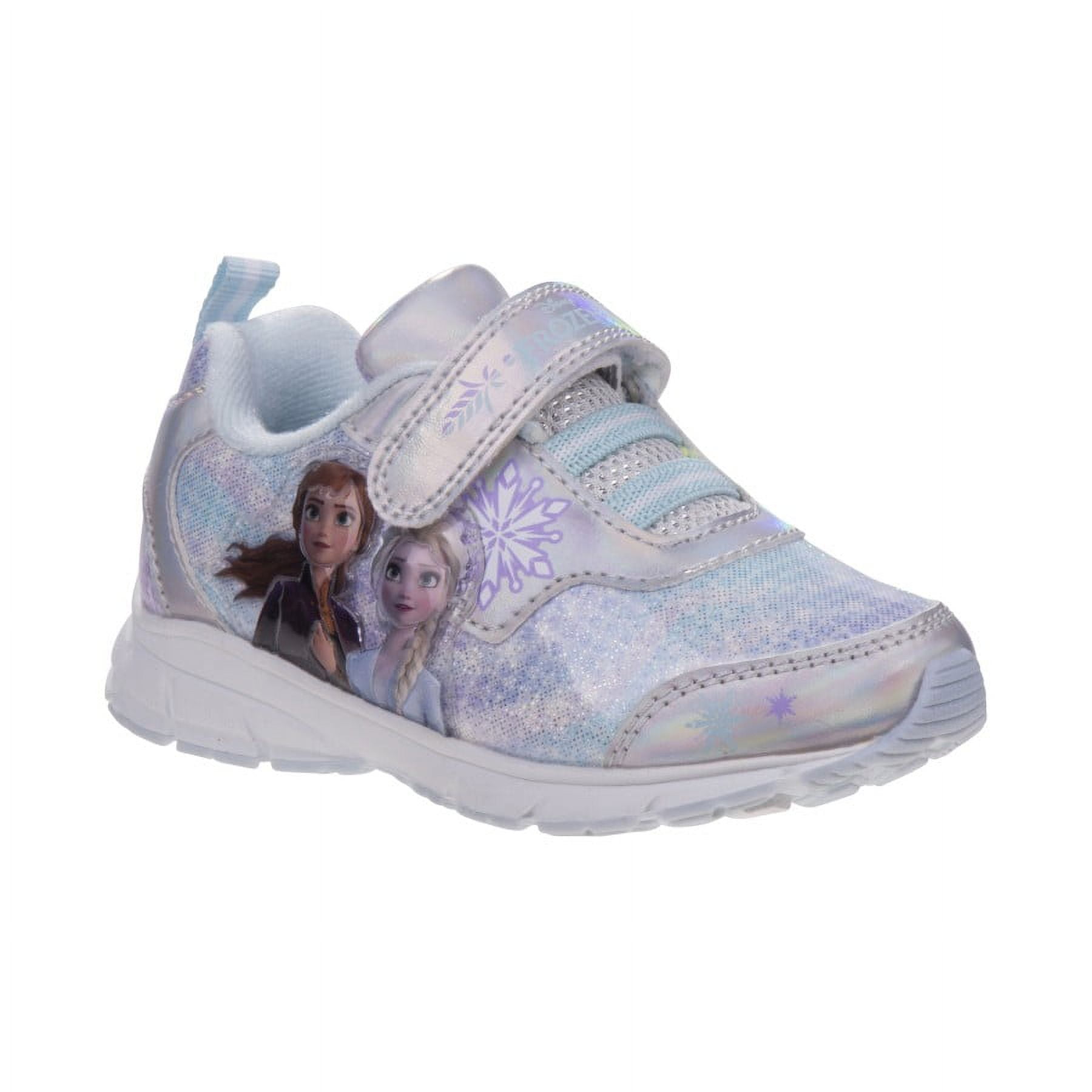 Disney Frozen II Anna & Elsa Girls Hook & Loop Light Up Sneakers ...