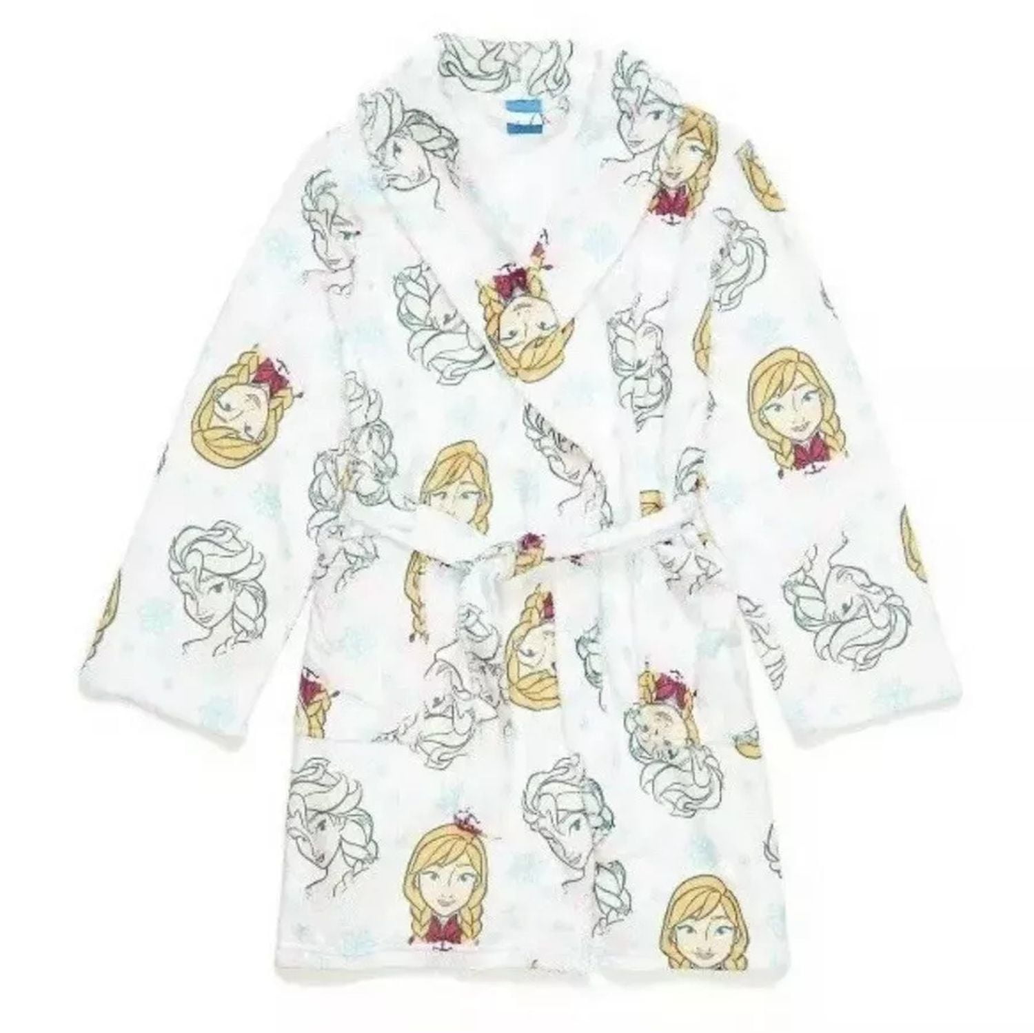 Disney Frozen II Anna and Elsa, Pastel Snowflakes Plush White Minky ...