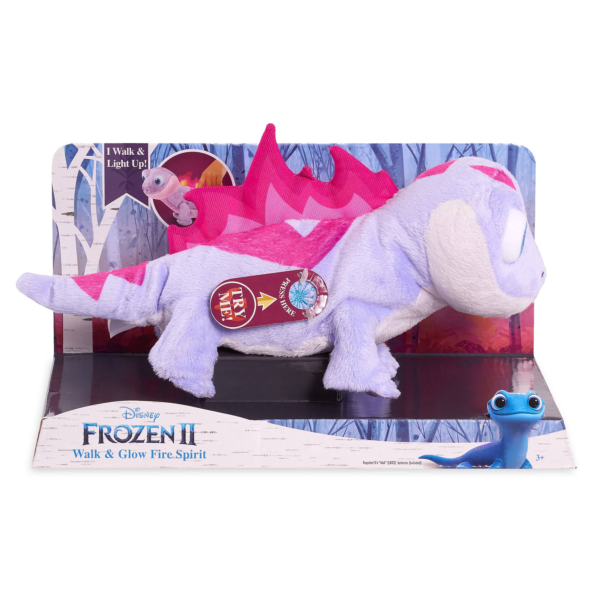 Disney Frozen II Bruni the Salamander Walk & Glow Fire Spirit Plush New ...