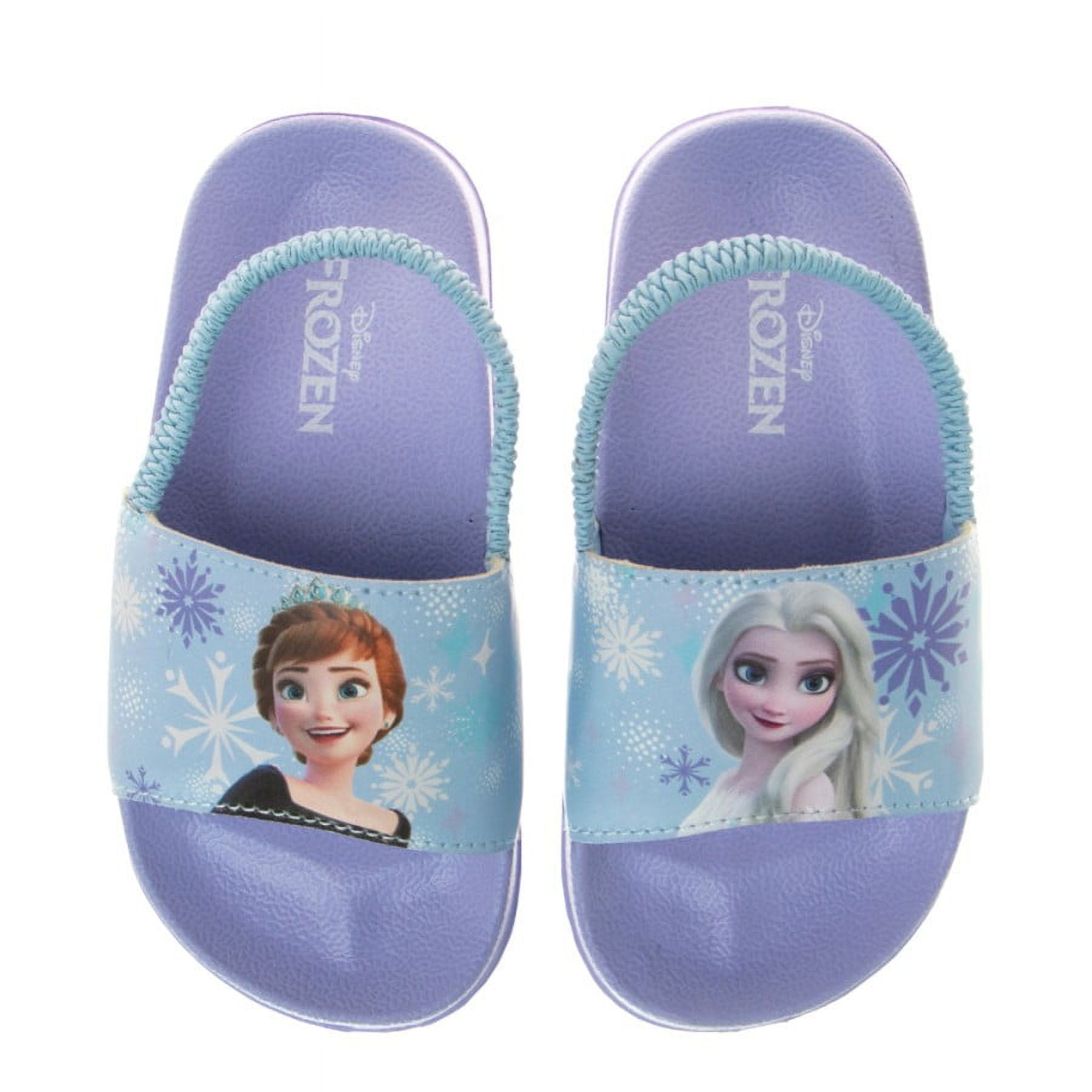 Disney Frozen II Girls Toddler Flip-Flops with Back Strap - Lilac, 5-6 ...