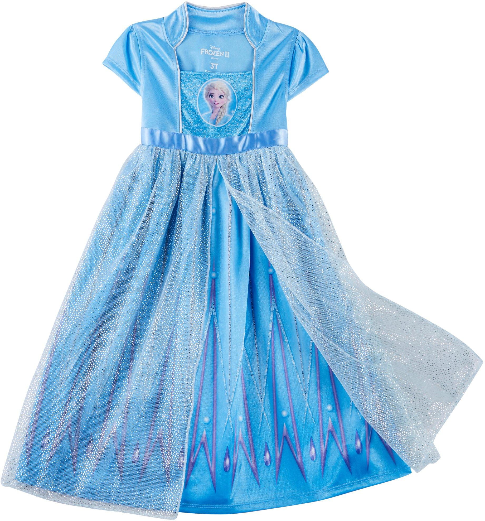 Disney Frozen II Toddler Girls Elsa Glitter Gown 3T Light blue ...
