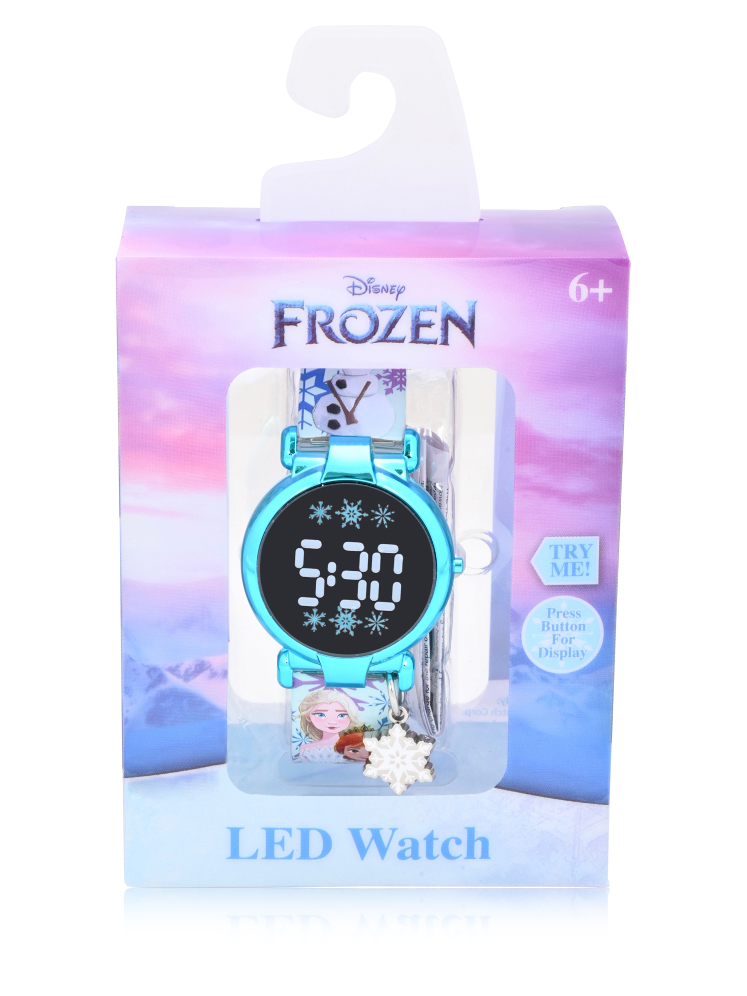Disney Frozen II Unisex Childrens LCD Watch with Dangling Snow Flake ...