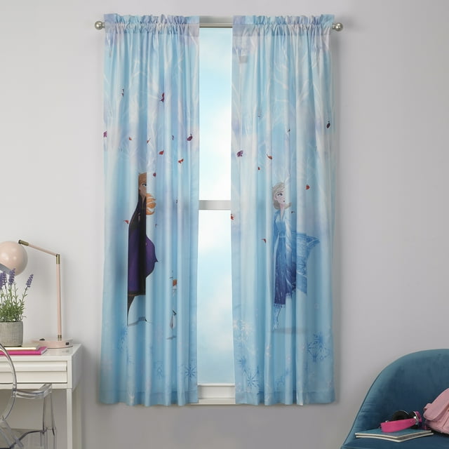 Disney Frozen Kids Bedroom Window Curtains, 2 Panel Set, 63inch Length ...