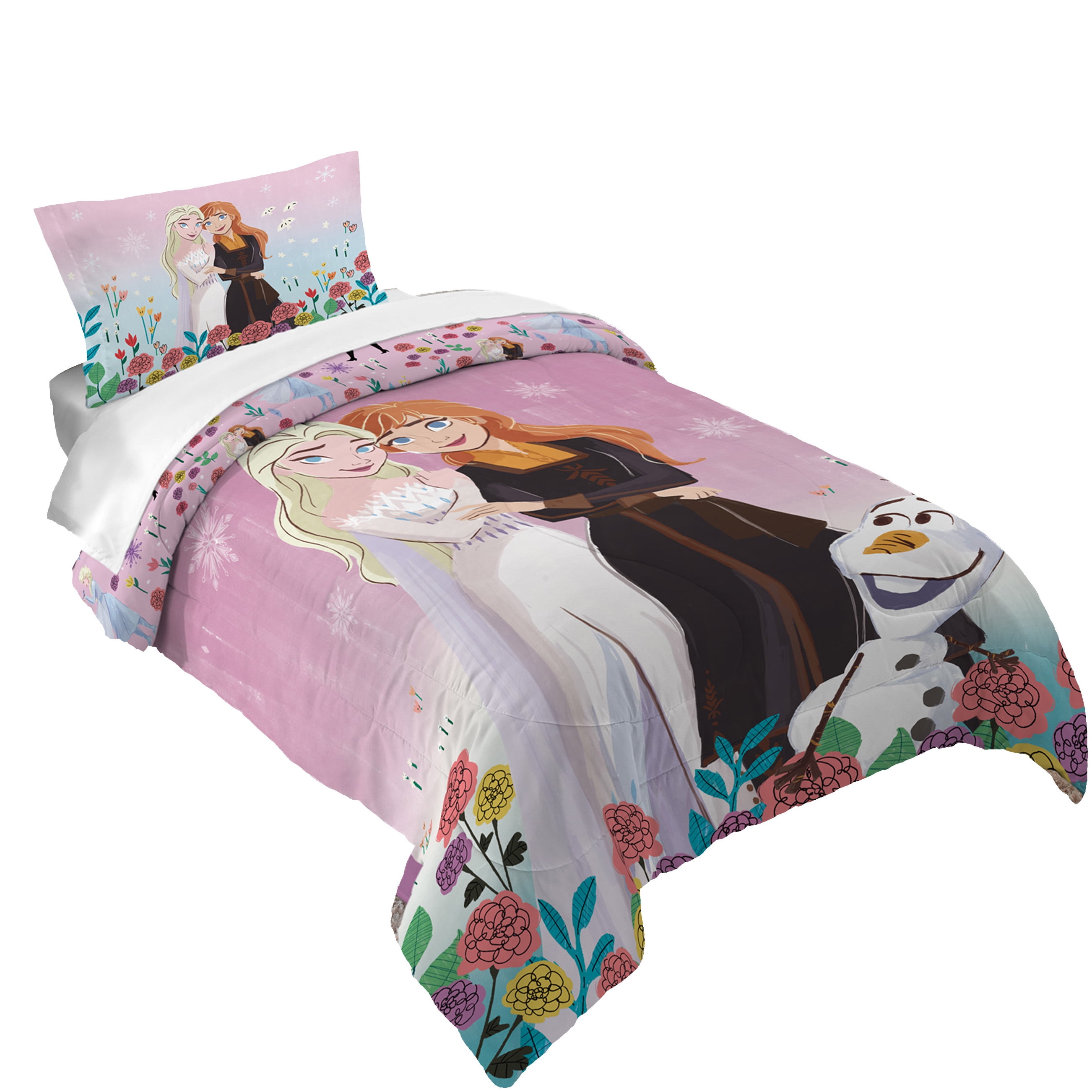 Disney Frozen Kids Comforter and Pillowcase, 2-Piece Set, Twin/Full ...