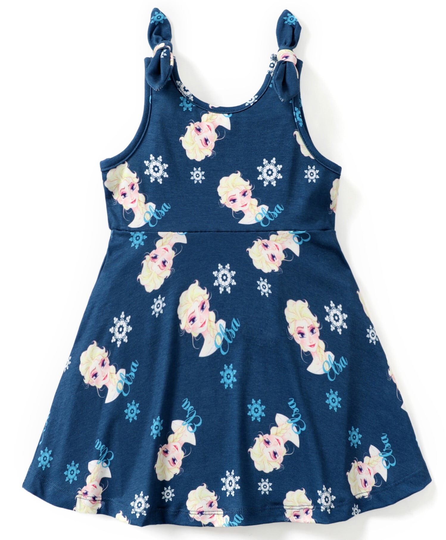 Disney Frozen Kids Girls Dresses Elsa All-over Print Bow-decorated ...