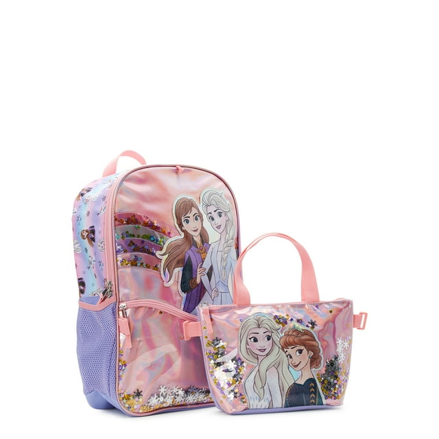 Disney Frozen Kids Snowfall 17" Backpack with Lunch Bag Set, 5-Piece ...
