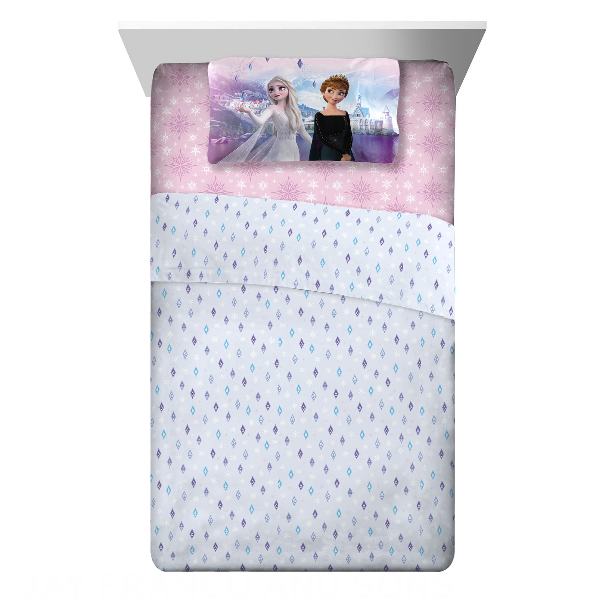 Disney Frozen Kids Twin Full Sheet Set, Purple and Pink - Walmart.com