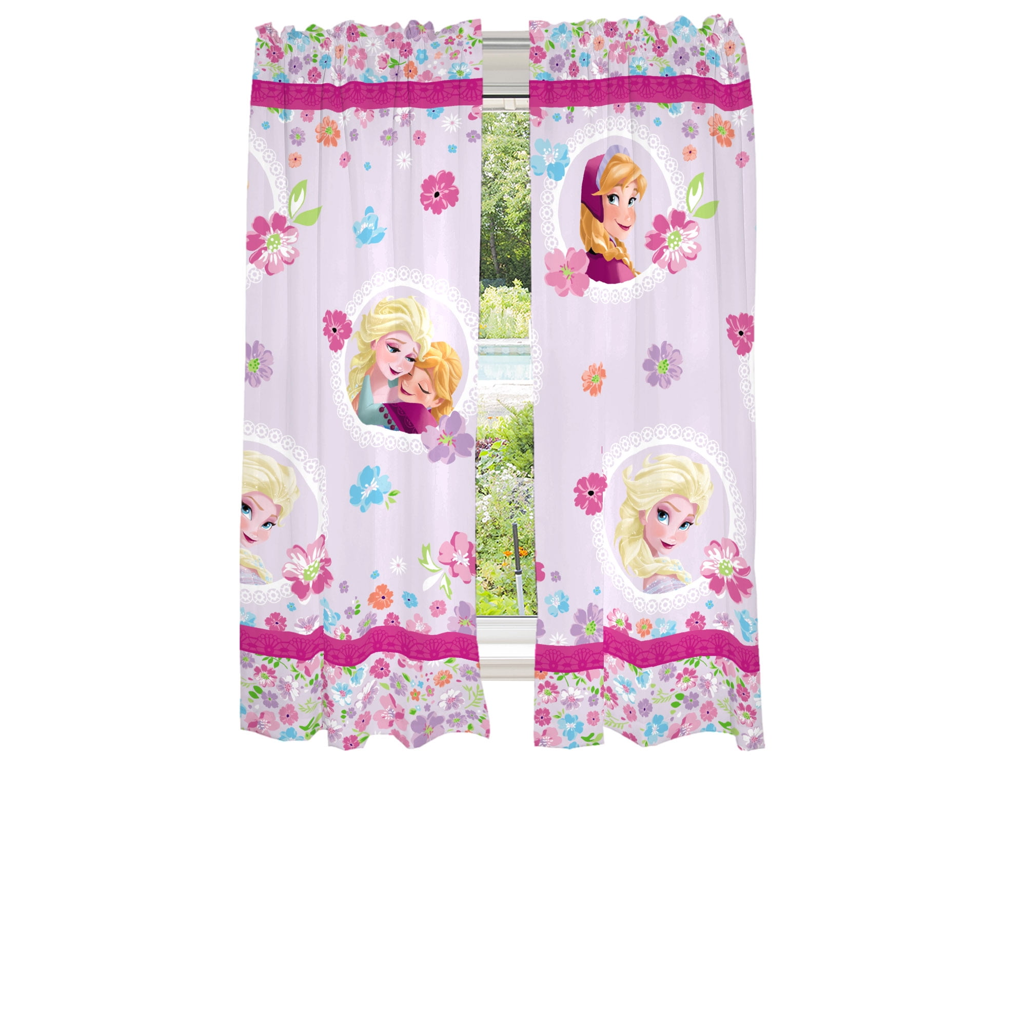 Disney Frozen Kids Window Curtains, 2 Panel Set, 63" Length - Walmart.com