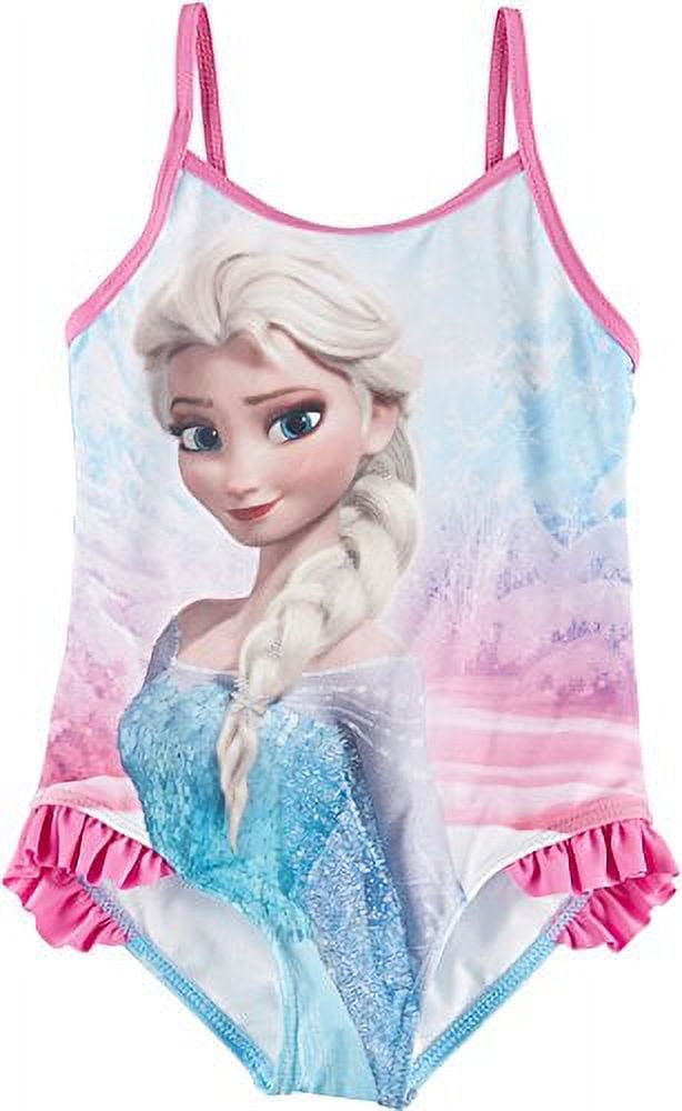 Disney Frozen Little Girls Elsa Swimsuit 5 Blue/pink - Walmart.com