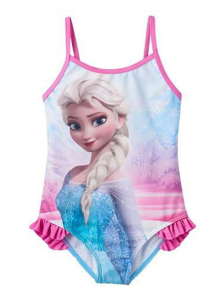 Disney Frozen Little Girls Elsa Swimsuit 6 Blue/pink - Walmart.com