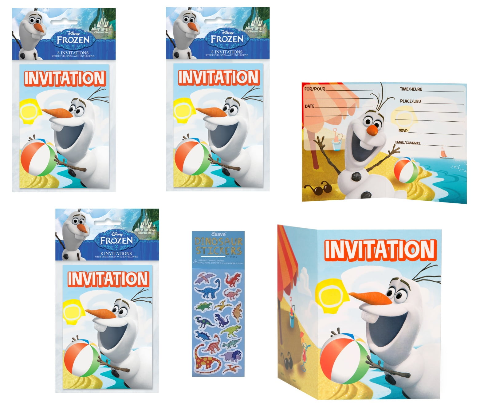 Disney Frozen Olaf Birthday Party Supplies Bundle includes 24 Party ...